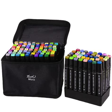 ᐉ Комплект маркеров Touch для рисования и скетчинга 80 шт в чехле с подставкой Разноцветный
