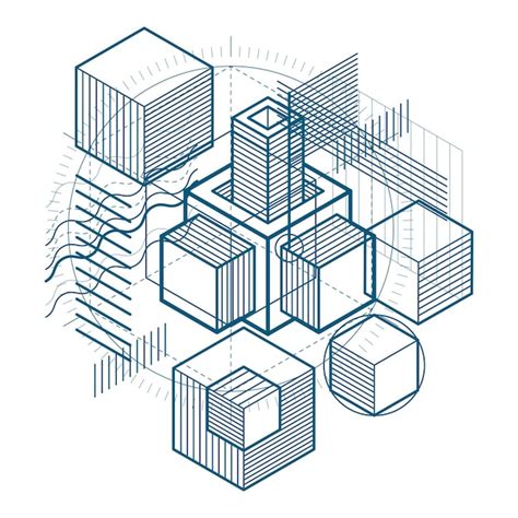 Premium Vector Abstract Vector Background With Isometric Lines And Shapes Cubes Hexagons