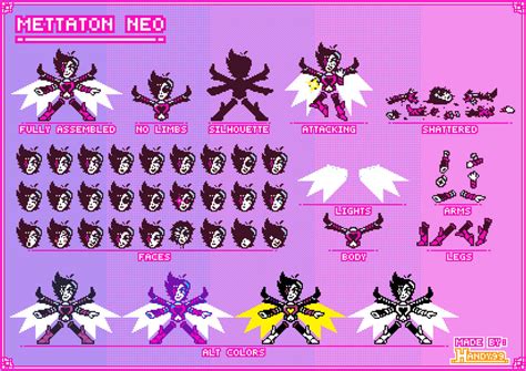 Undertale Mettaton Neo Sprite Sheet By Handy99 On Deviantart
