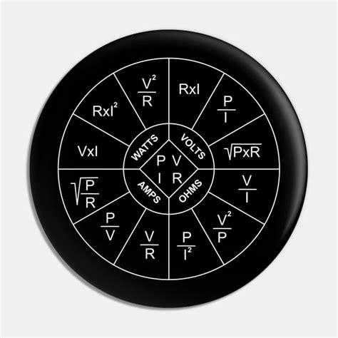 Ohms Law Chart Ohms Law Chart Pin Teepublic