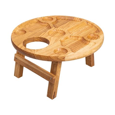 ᐉ Столик мєнажниця винний з дерева круглий на ніжках дуб 35 см 5660