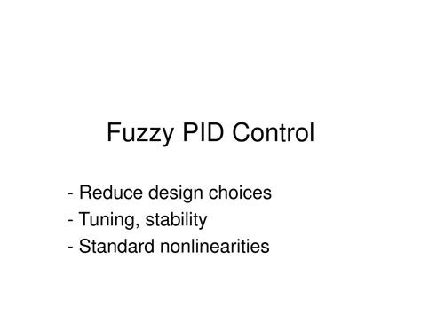 PPT Fuzzy PID Control PowerPoint Presentation Free Download ID