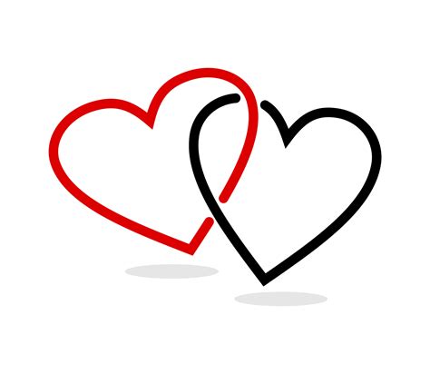Two Hearts Connected Interlocked Two Hearts Icon Love Design Element 36286729 Vector Art At
