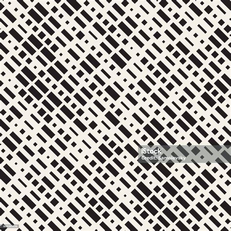 벡터 완벽 한 흑인과 백인 불규칙 한 대시 사각형 격자 패턴입니다 추상적인 기하학적 배경 디자인 0명에 대한 스톡 벡터 아트 및