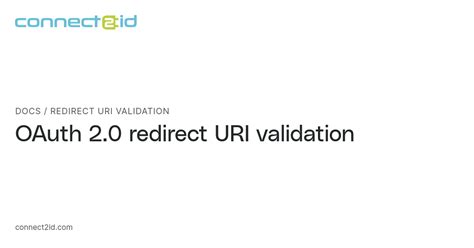 Redirect Uri Validation · Docs · Connect2id