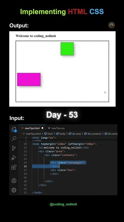 Day 53 Challenge 🎯 Html And Css👨‍💻 Codingnolimit Shorts Youtubeshorts