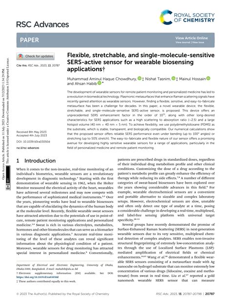 Pdf Flexible Stretchable And Single Molecule Sensitive Sers Active