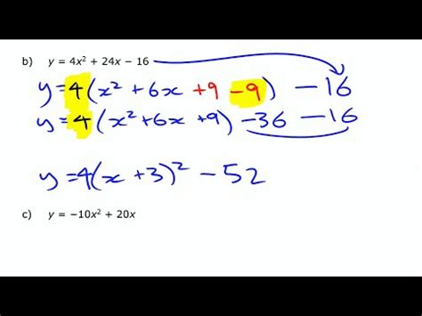 How To Make A Quadratic Equation Into Vertex Form Tessshebaylo