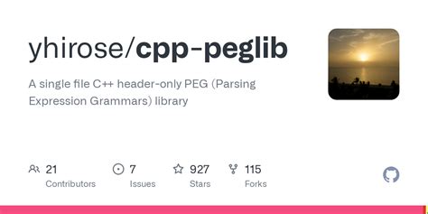 GitHub Yhirose Cpp Peglib A Single File C Header Only PEG Parsing