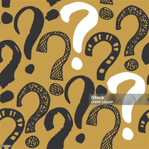 질문 마크 완벽 한 패턴입니다 손으로 그린된 스케치 낙서 표지판 그런 지 레트로 배경 질감 빈티지 타이 포 그래피 디자인 인쇄 벡터 일러스트 레이 션 0명에 대한 스톡 벡터
