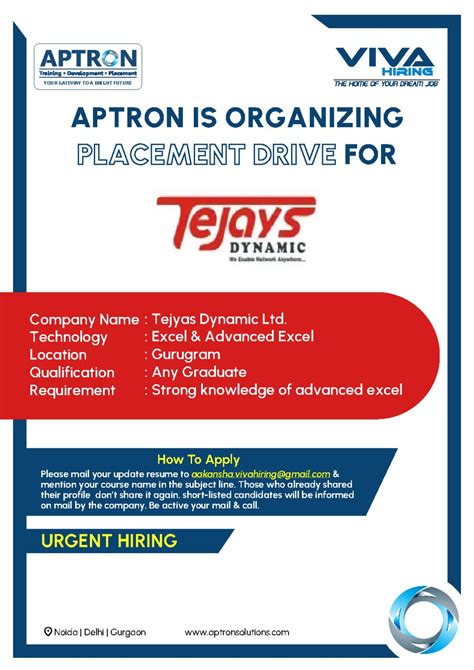 aptron on linkedin aptron vivahiring placement20243 dreamjob opportunity job…