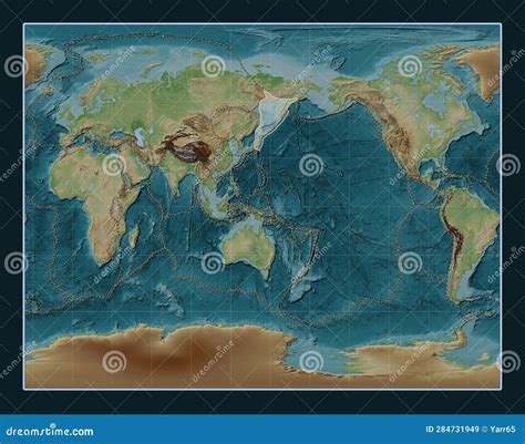 Okhotsk Tectonic Plate Wiki Gall Stereographic Boundaries Stock Illustration Illustration