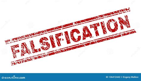 Scratched Textured Falsification Stamp Seal Stock Vector Illustration