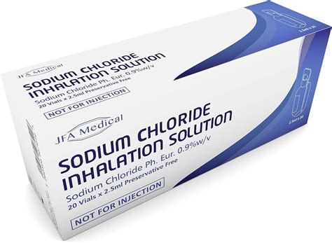 Jfa Medical Isotonic Sodium Chloride 0 9 Nacl Inhalation Saline Solution Box Of 20 X 2 5ml