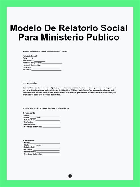 Modelo De Relatorio Social Para Ministerio Publico