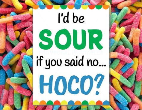 Homecoming Proposal Idea Printable Sour Candy Theme For Hoco