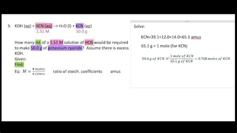 Molarity Problem Youtube