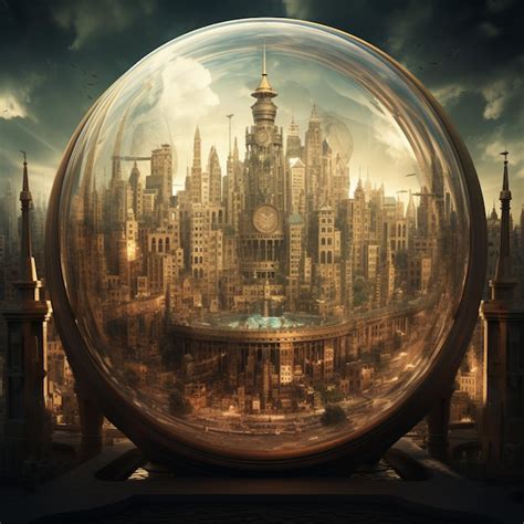 Premium Ai Image A City In A Giant Hourglass