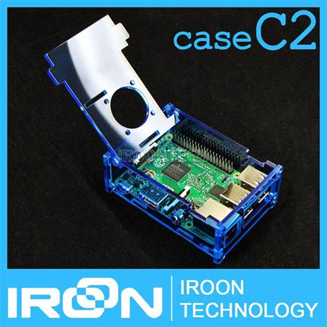 Case C2 Raspberry Pi 3 Model B Blue Clear Acrylic Case Cover Shell