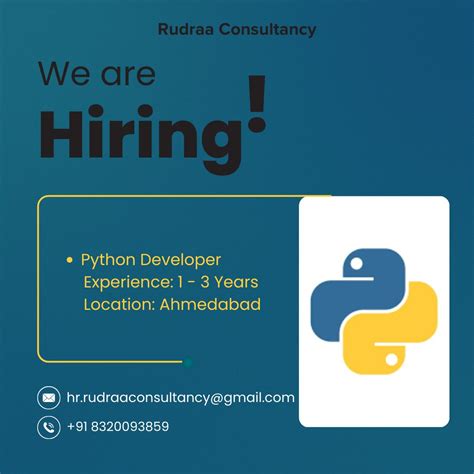 Sweta Gohel On Linkedin Hiring Pythondeveloper Experience Location Ahmedabad Python