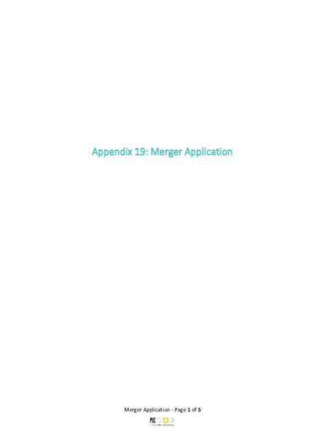 Fillable Online Appendix 19 Merger Application Fax Email Print Pdffiller