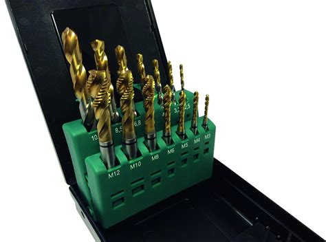 Tin Coated Spiral Point Combo Tap And Gold P Drill Set Td84 Glp Set