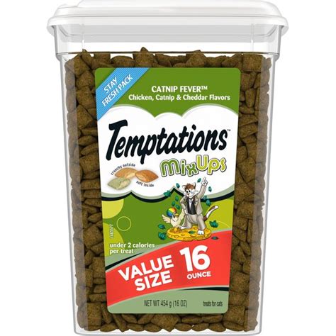 TEMPTATIONS MixUps Catnip Fever Flavor Soft Crunchy Cat Treats Oz Tub Chewy Com