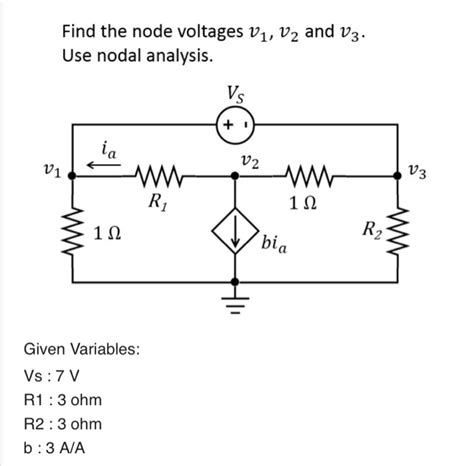 Solved Find Node Voltages V1 V2 And V3 Using Node