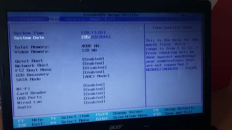 Acer With Windows 10 Cannot Enable F12 Boot Menu Feature Cannot Remember Password — Acer Community