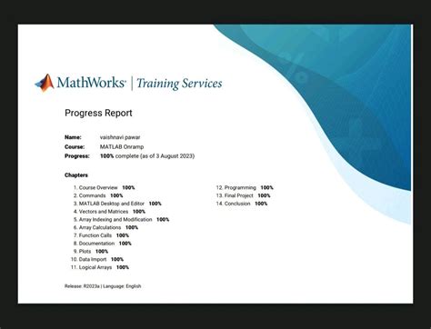 Vaishnavi Pawar On Linkedin Matlab Onramptraining Education Learning Futuregrowth