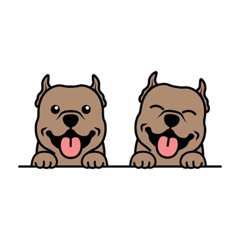 Dibujos Animados Lindo Cachorro Pitbull Ilustración Vectorial Vector