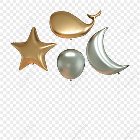3d 일러스트 축제 분위기 황금 풍선 축하 웨딩 Png 일러스트 무료 다운로드 Lovepik