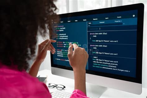 African American S Developer Coding Software Project On Screen