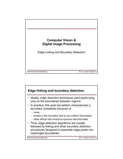 Edge Linking And Boundary Detection