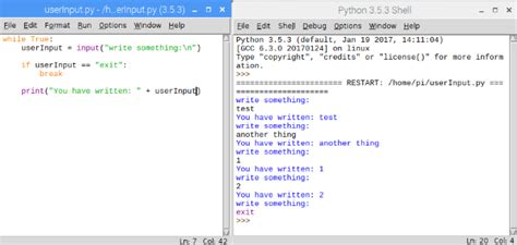 Raspberry Pi 3 Raspbian Getting Input From The Python Shell Techtutorialsx