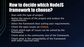 Top Frameworks Of Node Js PPT