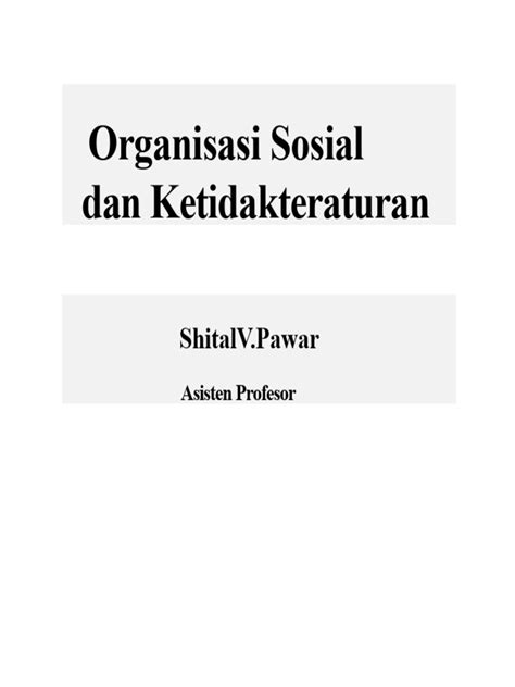 Karakteristik Dan Jenis Organisasi Sosial Pdf