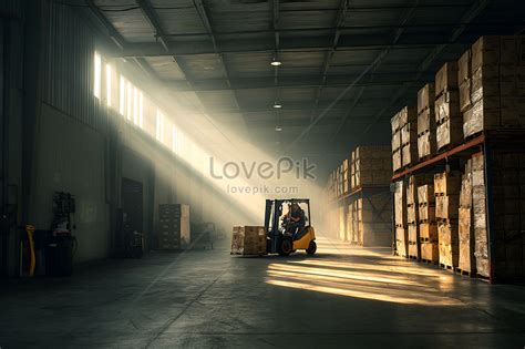 창고에서 지게차