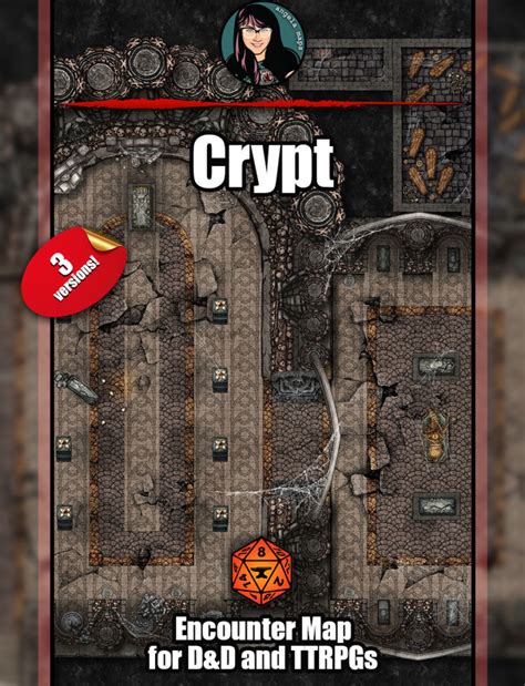Crypt Battle Map With Foundry Vtt Support  Angela Maps Free