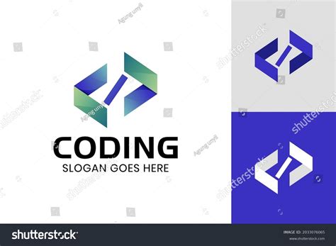 Modern Logos Code Coding Programming Gradient Stock Vector Royalty Free 2033076065 Shutterstock