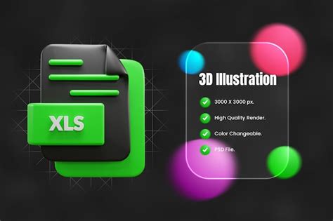 Premium Psd Xls File 3d Icon Or Xls File 3d Icon Illustration