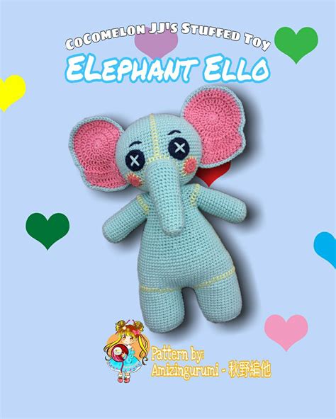 Cocomelon Elephant Ello Crochet Patterns Amigurumi Amigurumi Pattern
