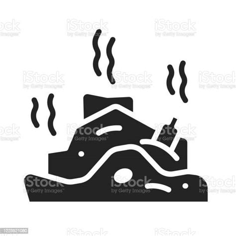 매립지 검은 글리프 아이콘입니다 자연 오염 웹 페이지 모바일 앱 프로모션에 대한 픽토그램 0명에 대한 스톡 벡터 아트 및 기타 이미지 Istock