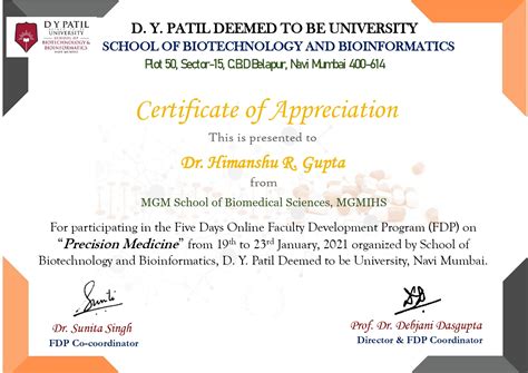 MGMIHS SBS Faculty Development Program FDP