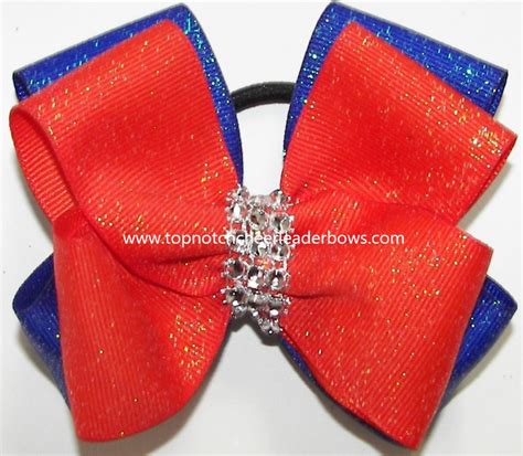 Glitter Orange Royal Blue Cheer Bow Sparkly Gators Hair Bow