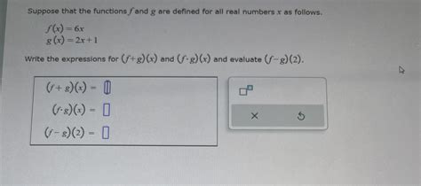Solved Suppose That The Functions F And G Are Defined For Chegg Com
