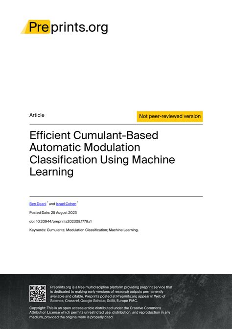 Pdf Efficient Cumulant Based Automatic Modulation Classification