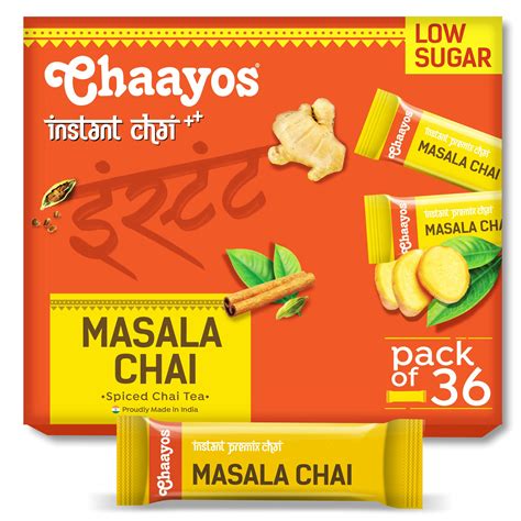 Buy Chaayos Instant Tea Masala Premix With Low Sugar 36 Sachets Chaayos Bazaar