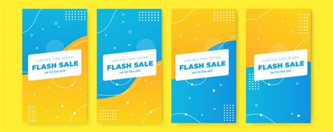 깨끗한 현대 소셜 미디어 스토리 템플릿 세트 다채로운 기하학적 배경 플래시 세일 할인 배너 템플릿 프로모션 가격에 대한 스톡 벡터 아트 및 기타 이미지 Istock