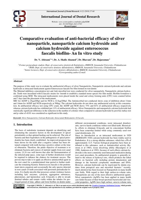 Pdf Comparative Evaluation Of Anti Bacterial Efficacy Of Silver Nanoparticle Nanoparticle